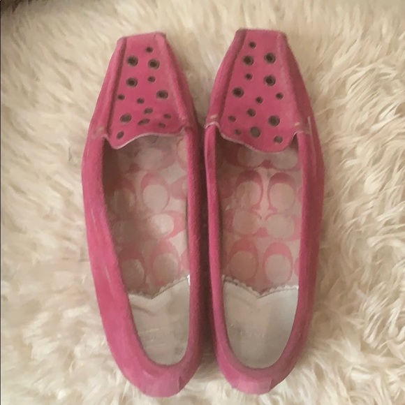 Coach | Shoes | Size 95 Pink Suede Vintage Coach Flats | Poshmark